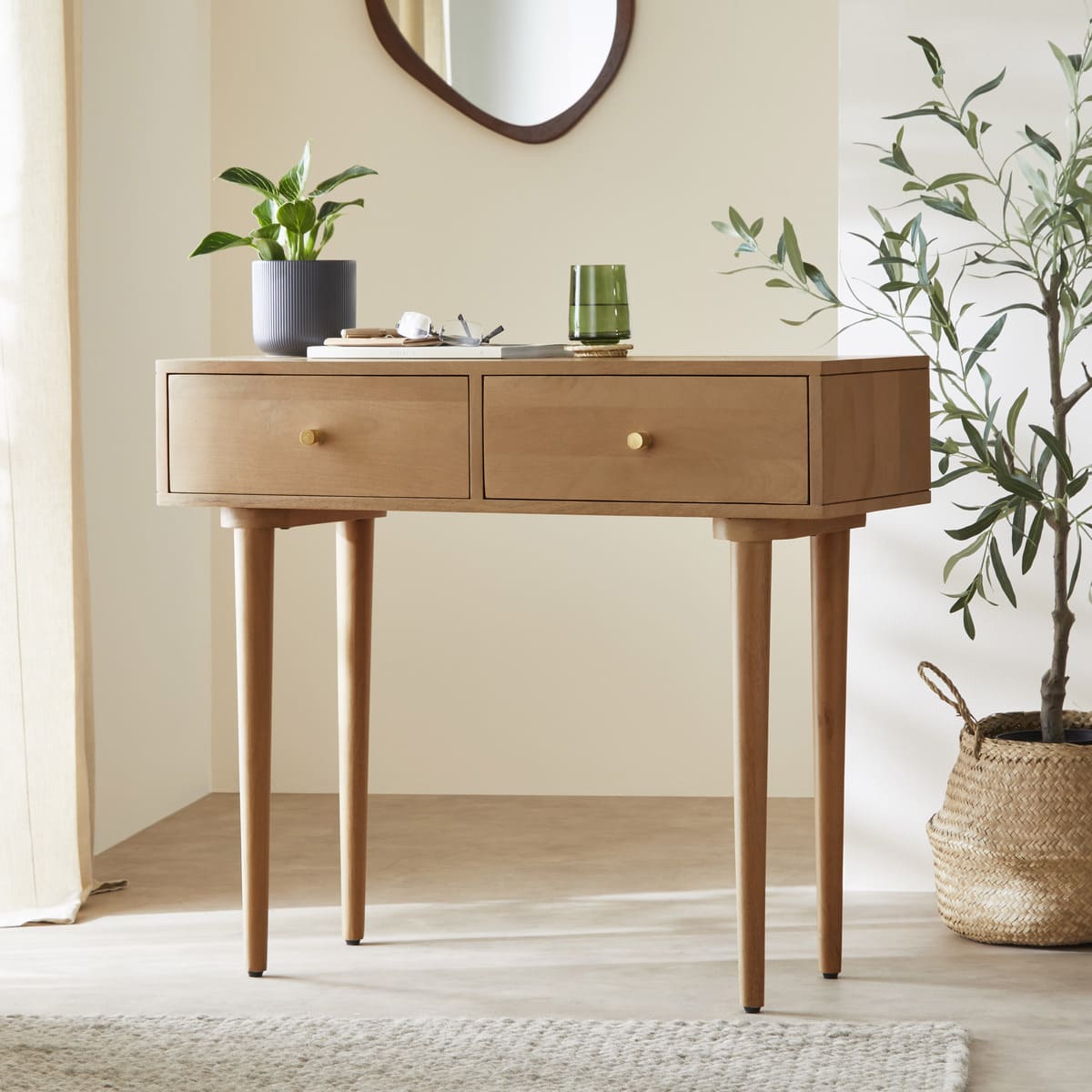 Scandinavian Light Walnut Oslo Console, Dressing Table, and Desk ...